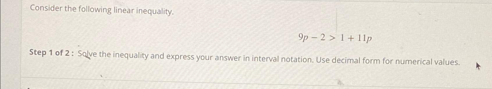Solved Consider the following linear | Chegg.com