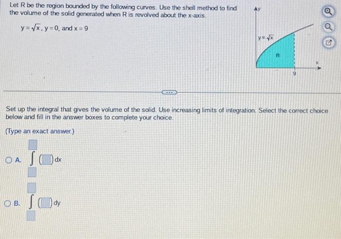 Solved Let \\( \\mathrm{R} \\) be the region bounded by the | Chegg.com