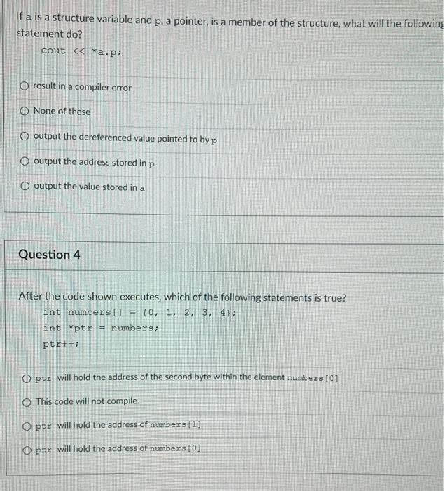 Solved If a is a structure variable and p, a pointer, is a | Chegg.com