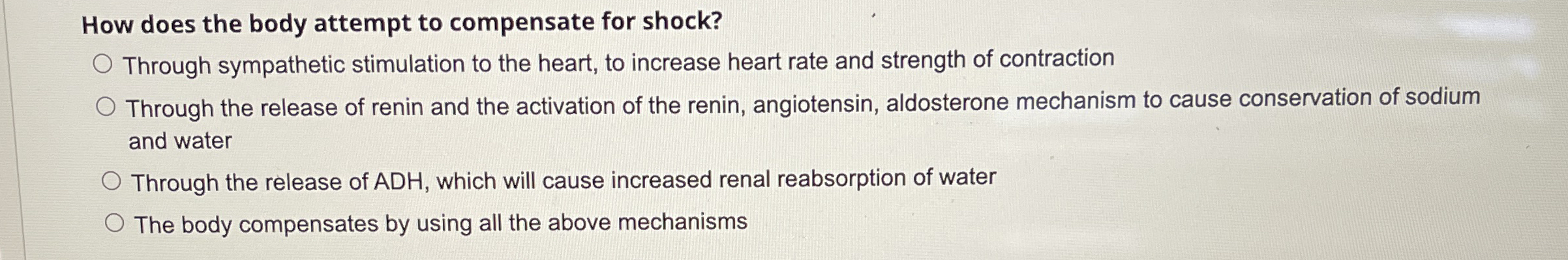Solved How does the body attempt to compensate for | Chegg.com