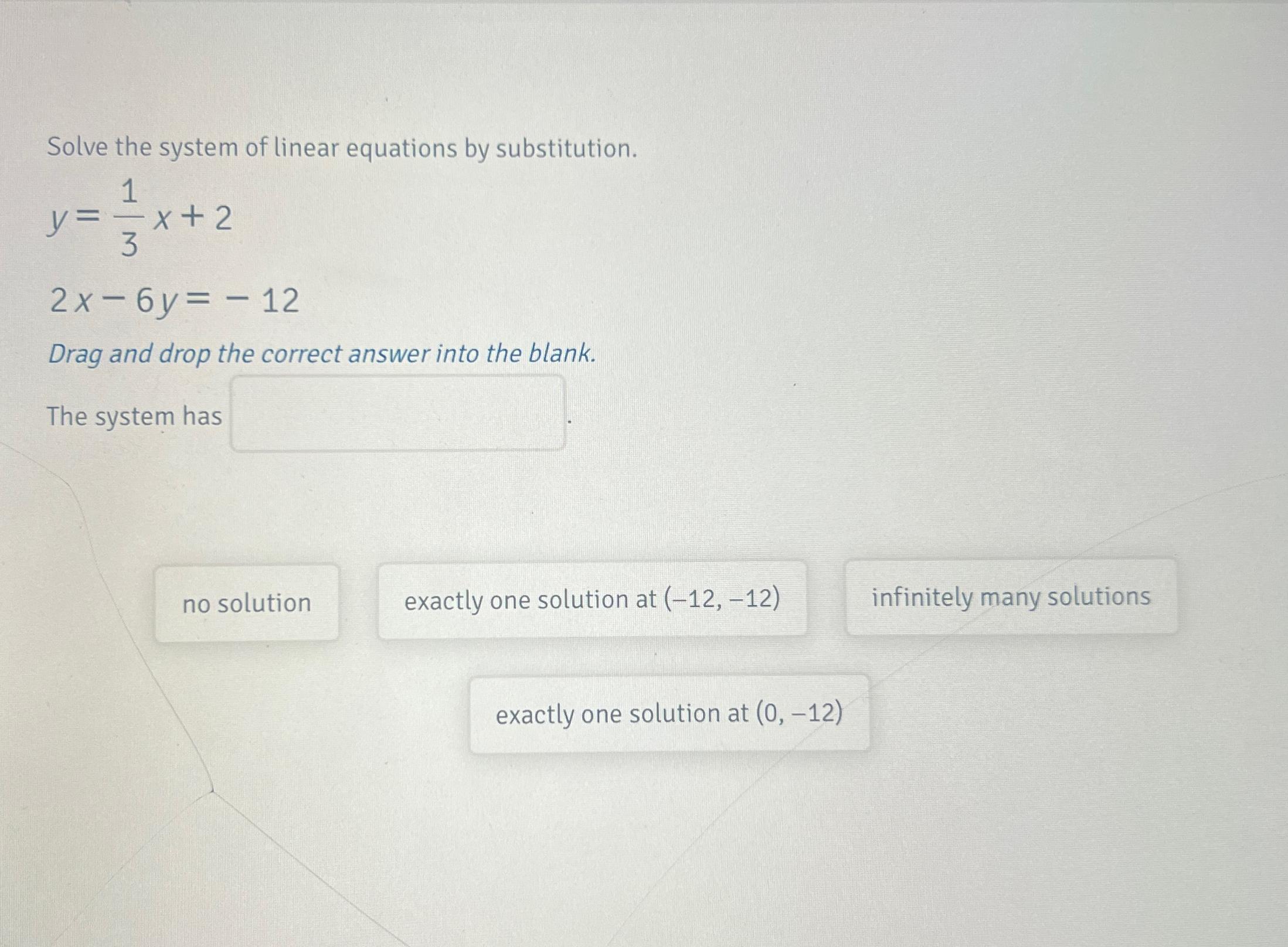 Solved Solve the system of linear equations by | Chegg.com