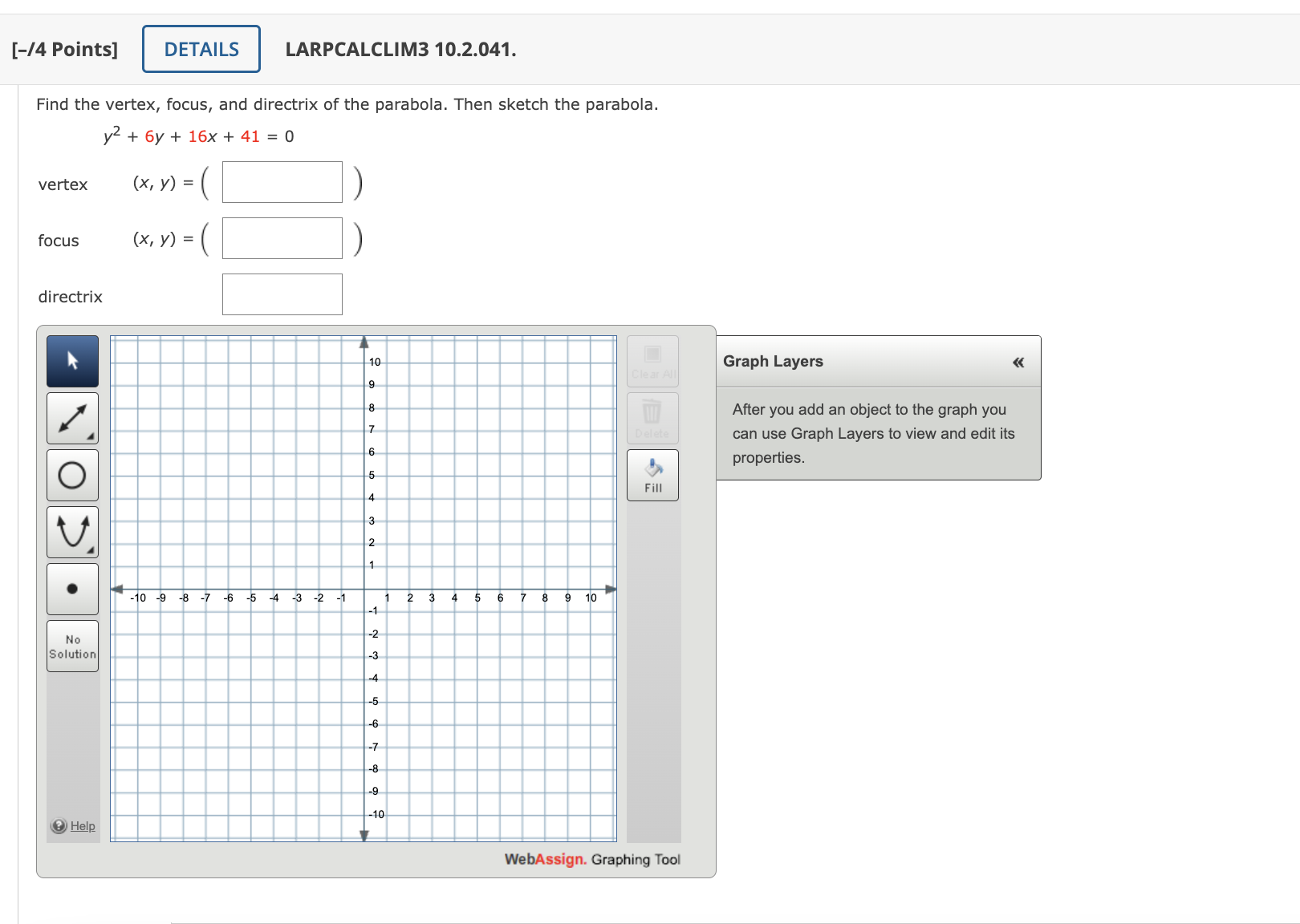 Solved Find the vertex, focus, and directrix of the | Chegg.com