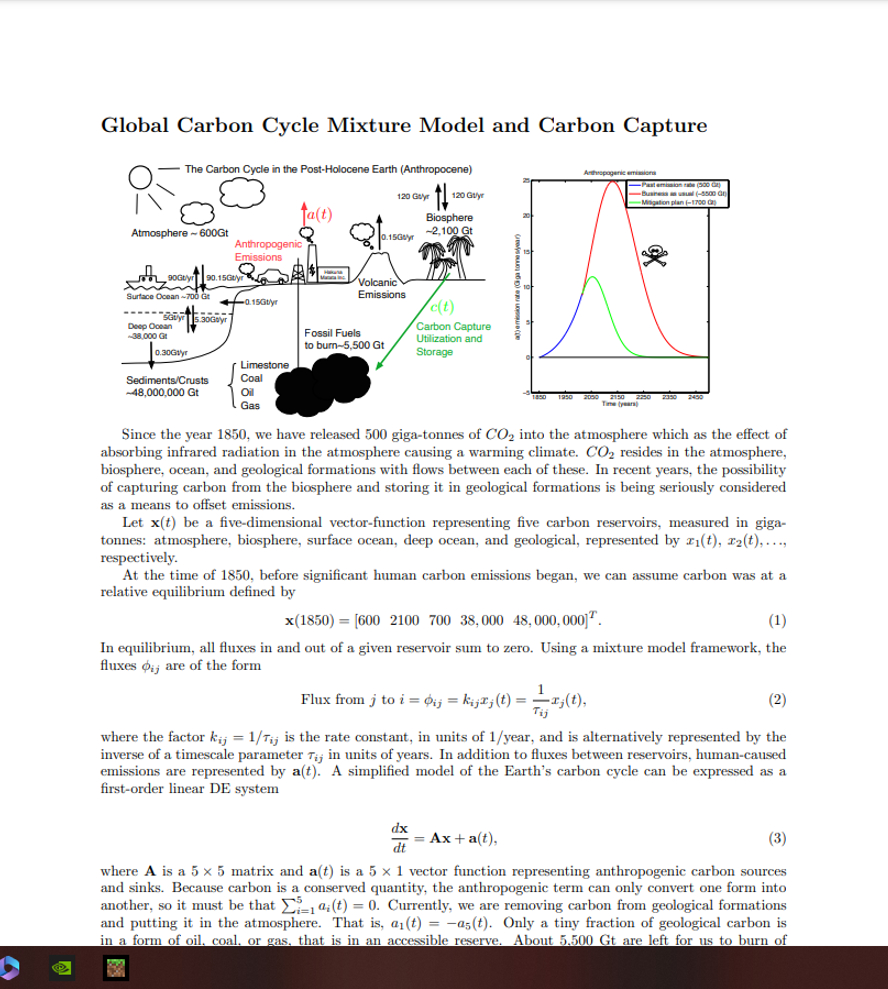 Solved Global Carbon Cycle Mixture Model and Carbon | Chegg.com