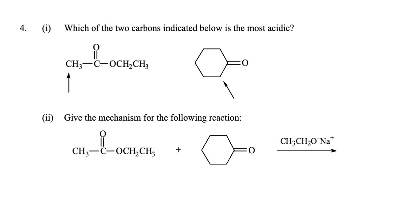 Solved (i) ﻿Which of the two carbons indicated below is the | Chegg.com