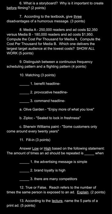 Solved 6. What is a storyboard? Why is it important to | Chegg.com