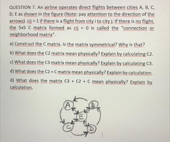 Solved QUESTION 7. An airline operates direct flights | Chegg.com