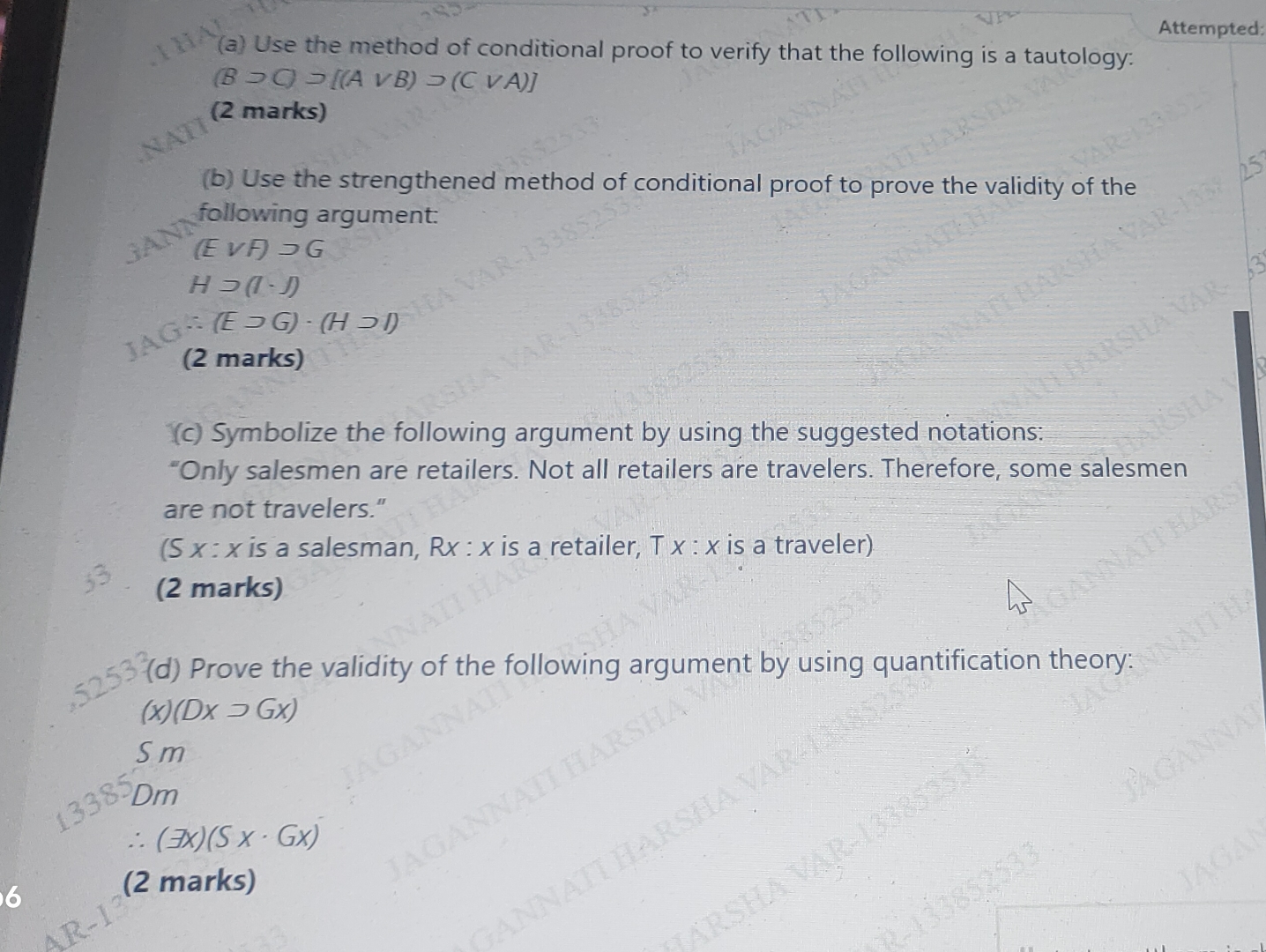 Solved (a) ﻿Use the method of conditional proof to verify | Chegg.com