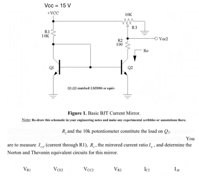 Solved Vcc = 15 V + VCC 10K W R3 R1 10K - Voc2 R2 100 Ro Q1 | Chegg.com