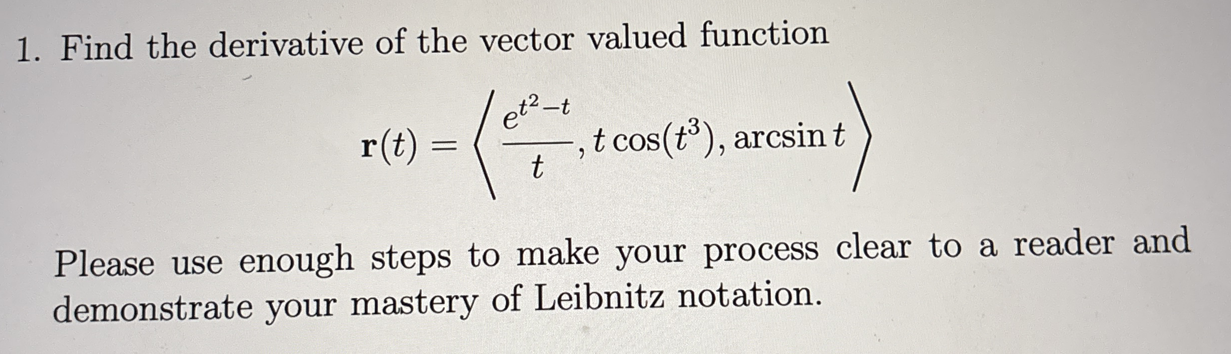 Solved Find the derivative of the vector valued | Chegg.com