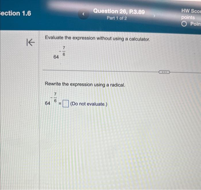 Solved Evaluate the expression without using a calculator. | Chegg.com
