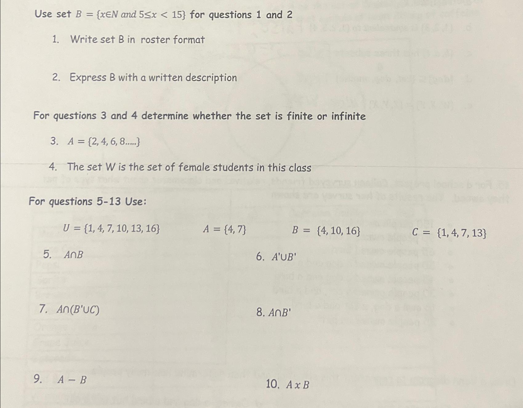 Solved Use set and 5≤x