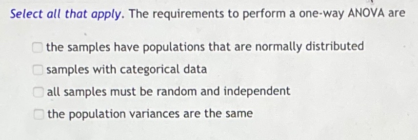 Solved Select all that apply. The requirements to perform a | Chegg.com