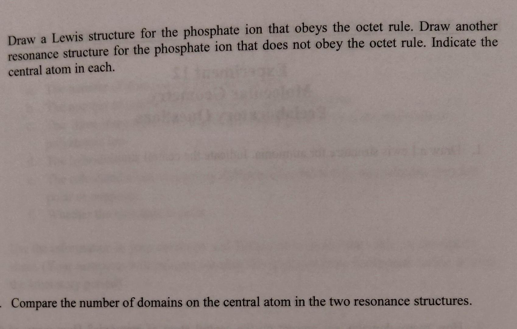 Solved Draw a Lewis structure for the phosphate ion that | Chegg.com