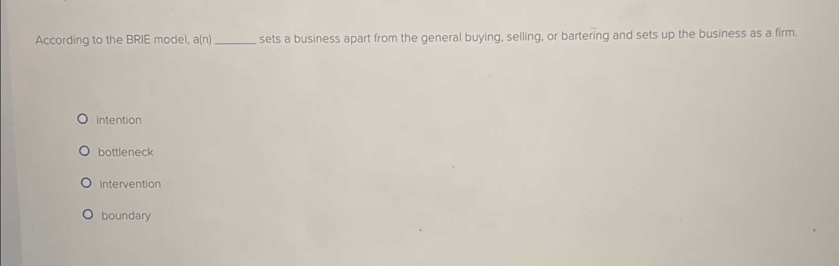 Solved According to the BRIE model, a(n), ﻿sets a business | Chegg.com