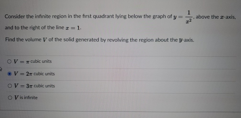 Solved 1 Consider the infinite region in the first quadrant | Chegg.com
