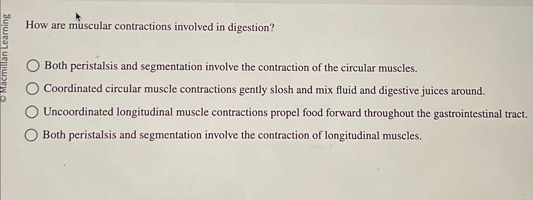 Solved How are muscular contractions involved in | Chegg.com