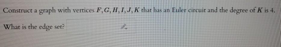 Solved Construct a graph with vertices F, G, H, I, J, K that | Chegg.com