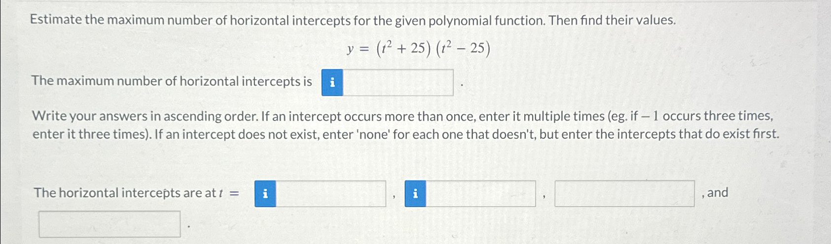 Solved Estimate the maximum number of horizontal intercepts | Chegg.com