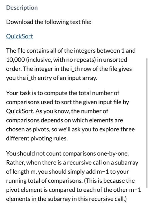 Solved Description Download the following text file: | Chegg.com