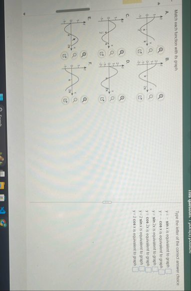 Solved Match each function with its graphc.D.F.Type the | Chegg.com