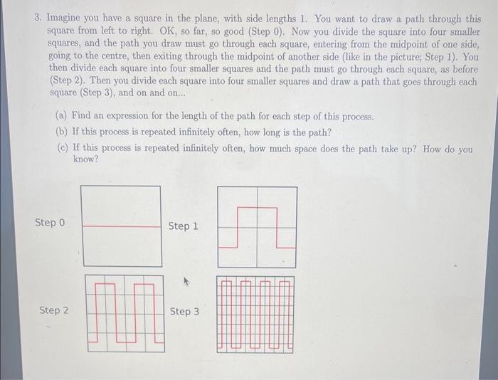 Solved 3. Imagine you have a square in the plane, with side | Chegg.com