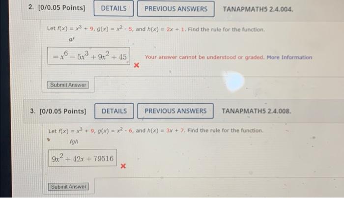 Solved Let f(x)=x3+9,g(x)=x2−5, and h(x)=2x+1. Find the rule | Chegg.com