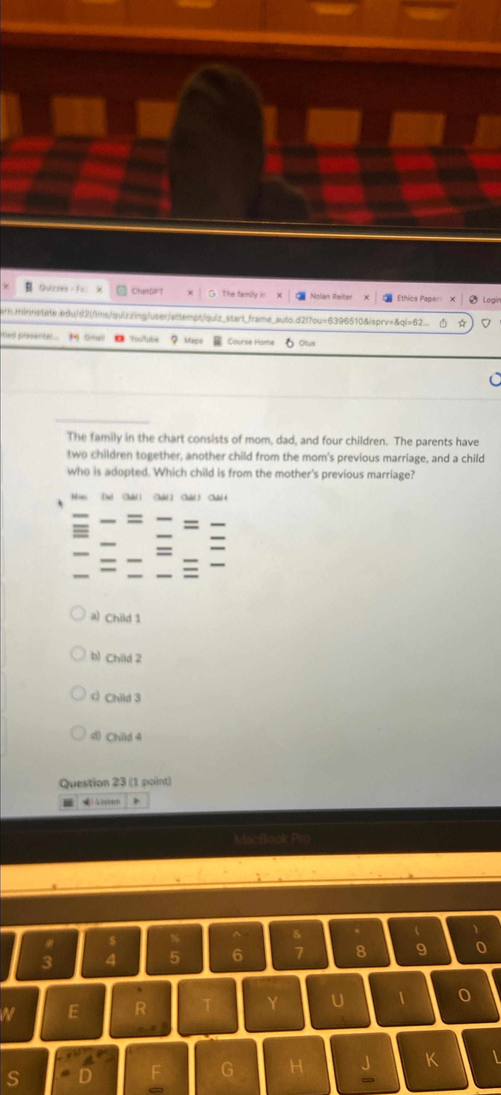 Solved The family in the chart consists of mom, dad, and | Chegg.com