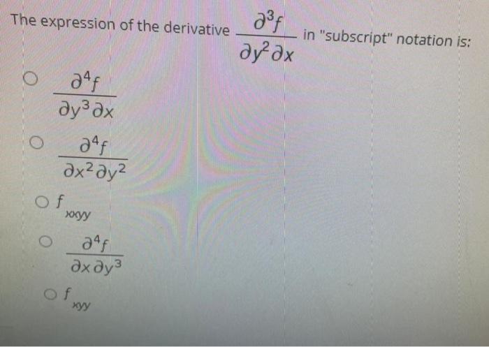 Solved The expression of the derivative Әf in "subscript" | Chegg.com