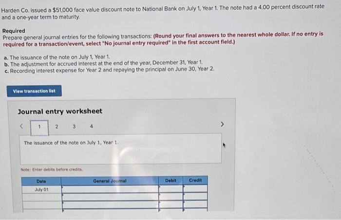 Solved journal entry 1) issuance of note on july 1 year 1. | Chegg.com