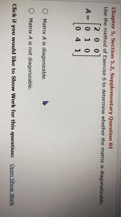 Solved Chapter 5, Section 5.2, Supplementary Question 01 Use | Chegg.com