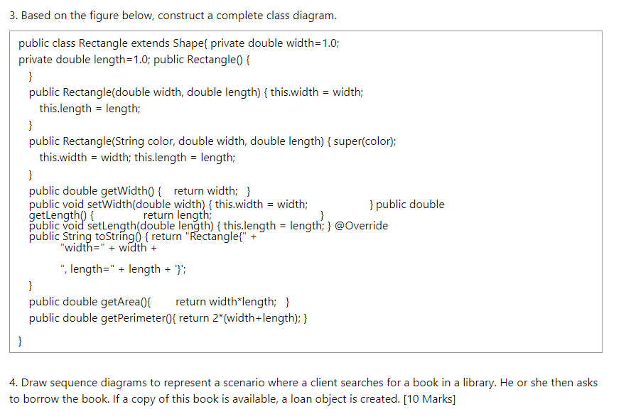 Solved Based on the figure below, construct a complete class | Chegg.com