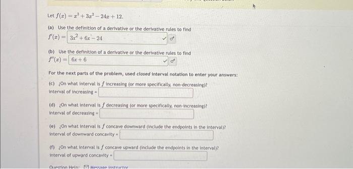 Solved Let F X X3 3x2−24x 12 A Use The Definition Of A