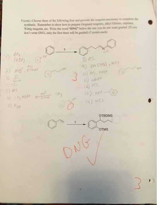 Solved OTBDMS OTMS 9 (cont.) Choose three of the following | Chegg.com