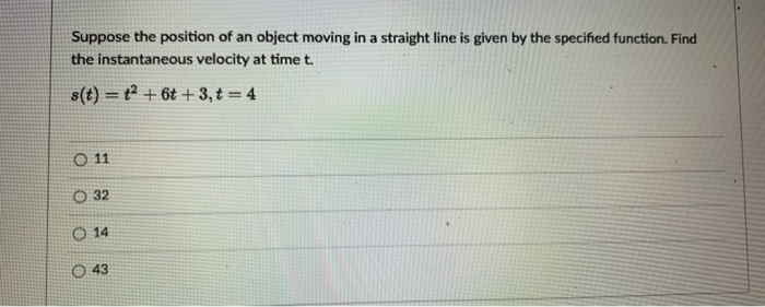 Solved Suppose the position of an object moving in a | Chegg.com