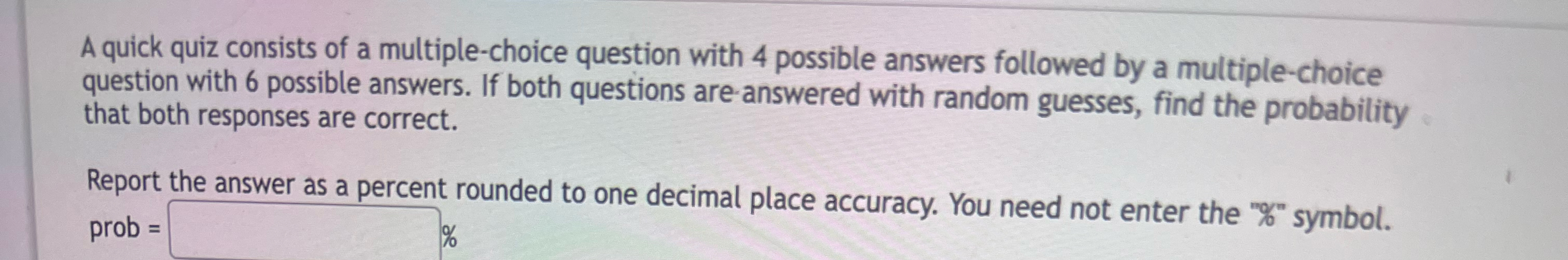 A quick quiz consists of a multiple-choice question | Chegg.com