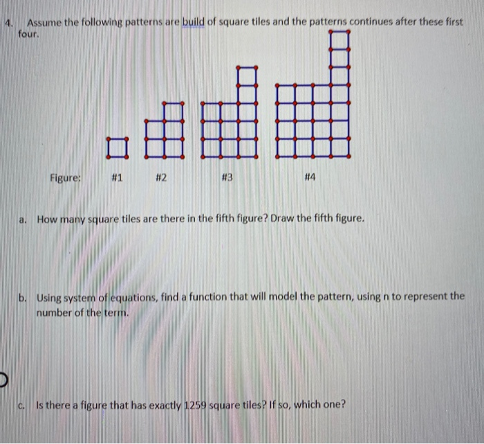 Solved Assume the following patterns are build of square | Chegg.com