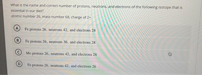 Solved What is the name and correct number of protons, | Chegg.com