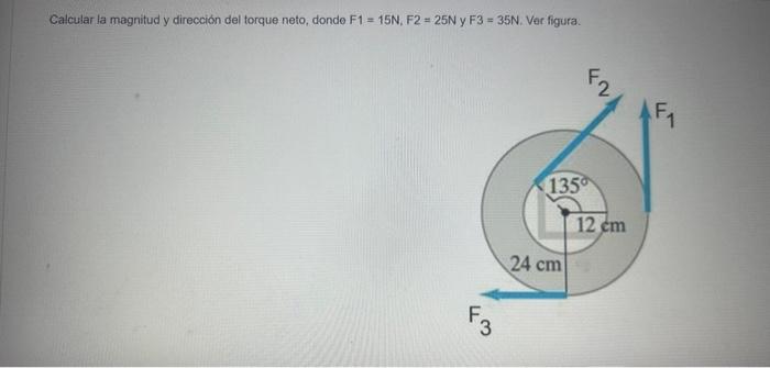 Solved Calcular la magnitud y dirección del torque neto, | Chegg.com