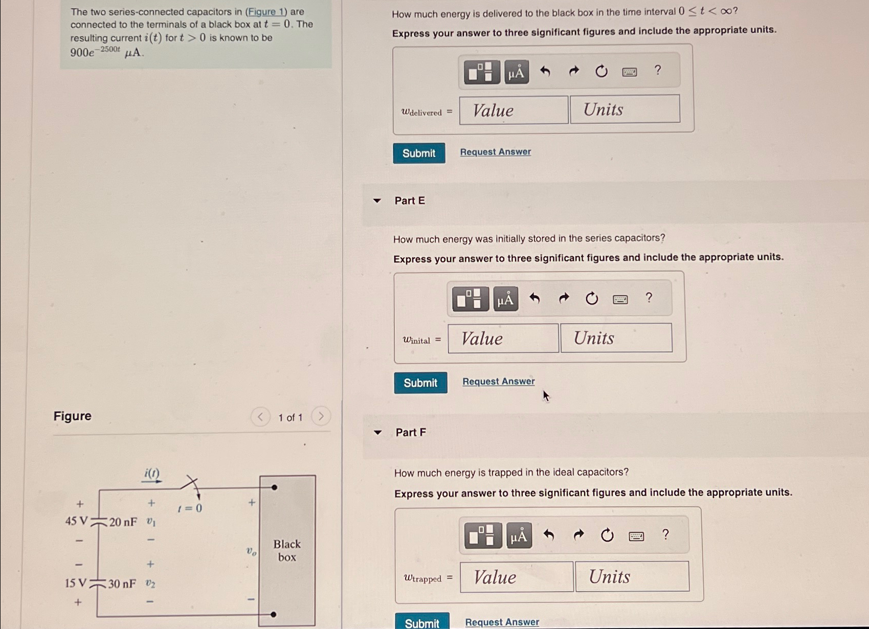 Solved The two series-connected capacitors in (Figure 1) | Chegg.com