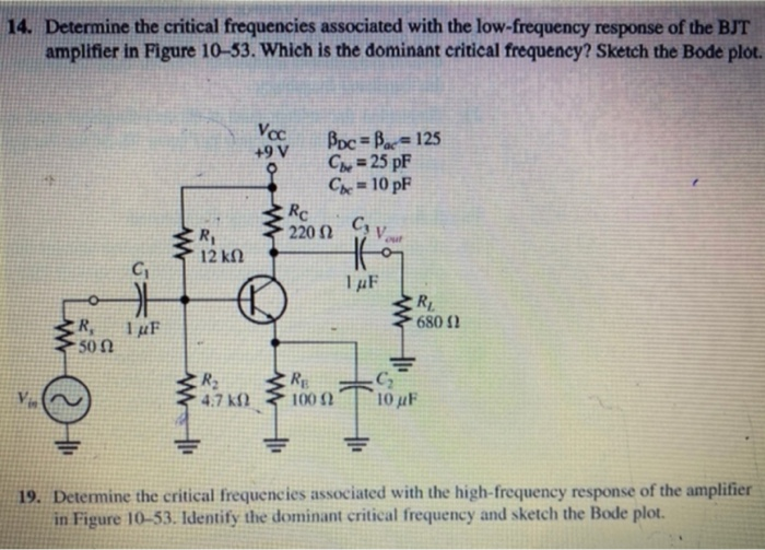 Solved 14. Determine the critical frequencies associated | Chegg.com