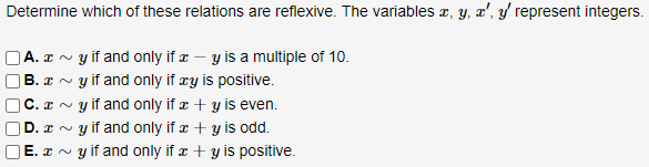 Solved Determine which of these relations are reflexive. The | Chegg.com