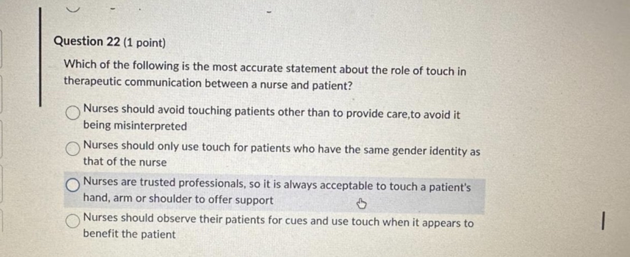 Solved Question 22 (1 ﻿point)Which of the following is the | Chegg.com