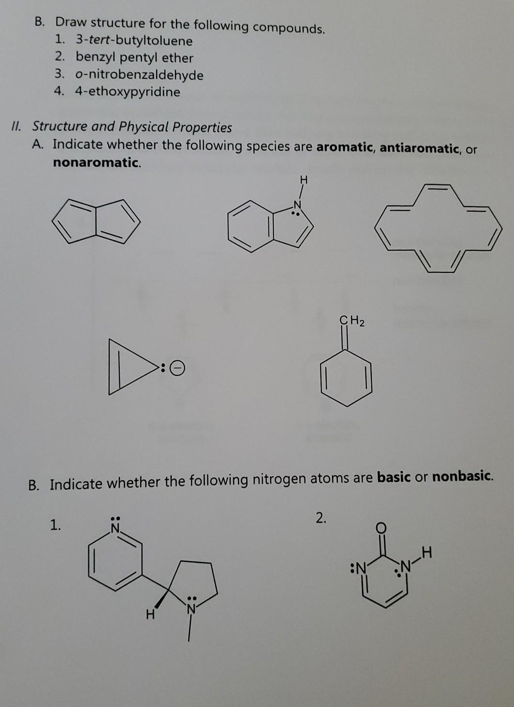 Solved B. Draw structure for the following compounds. 1. | Chegg.com