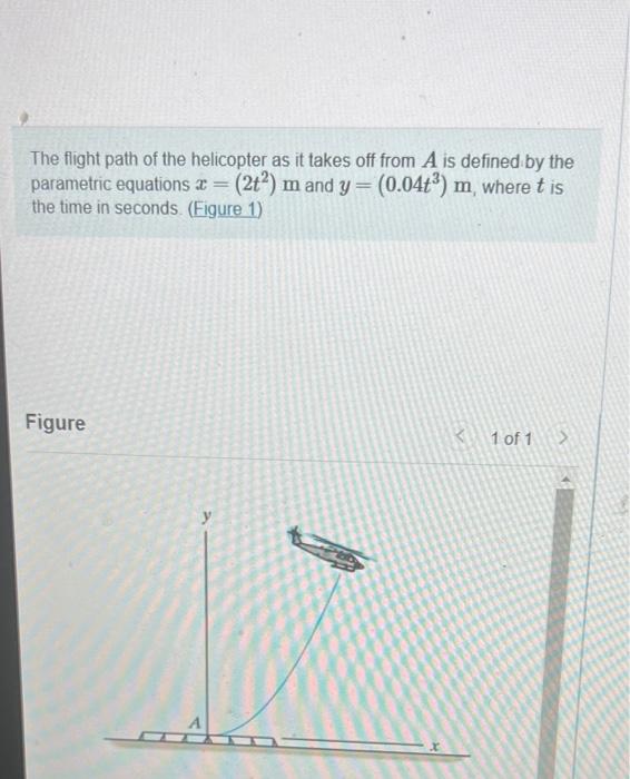 Solved The fiight path of the helicopter as it takes off | Chegg.com
