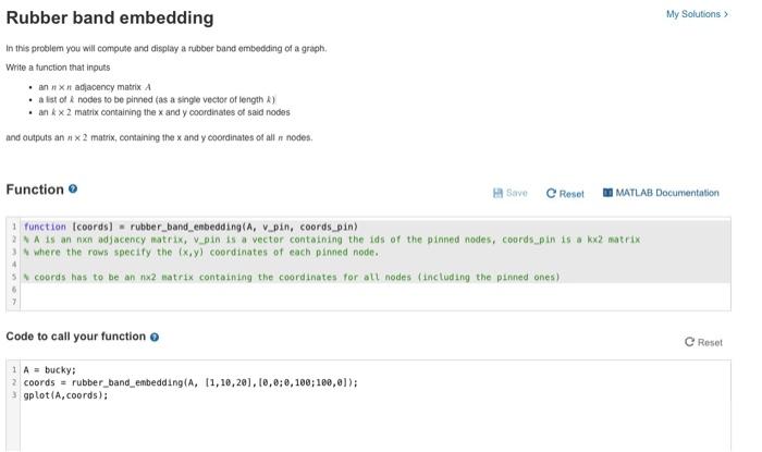 My Solutions > Rubber band embedding In this problem | Chegg.com