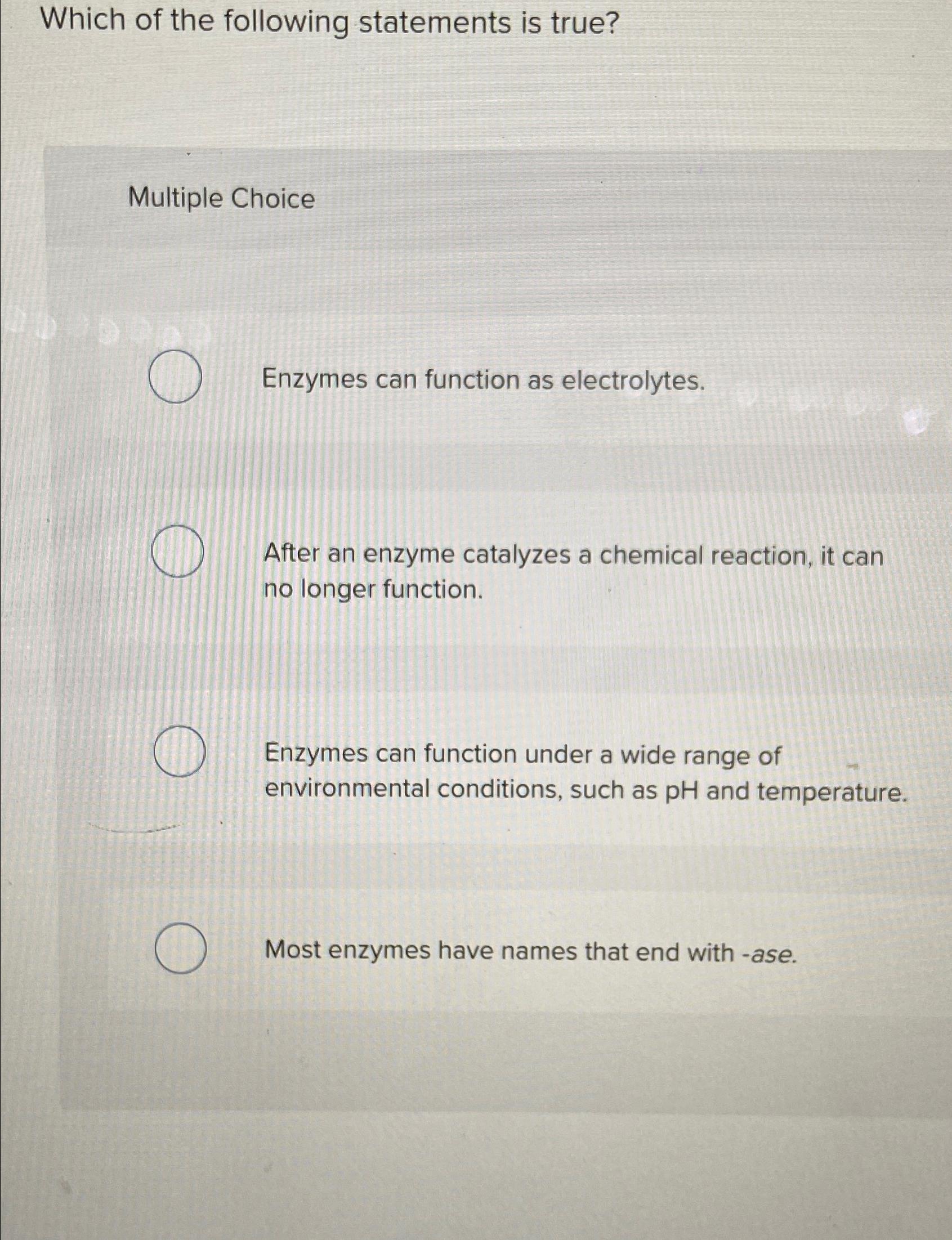 Solved Which of the following statements is true?Multiple | Chegg.com