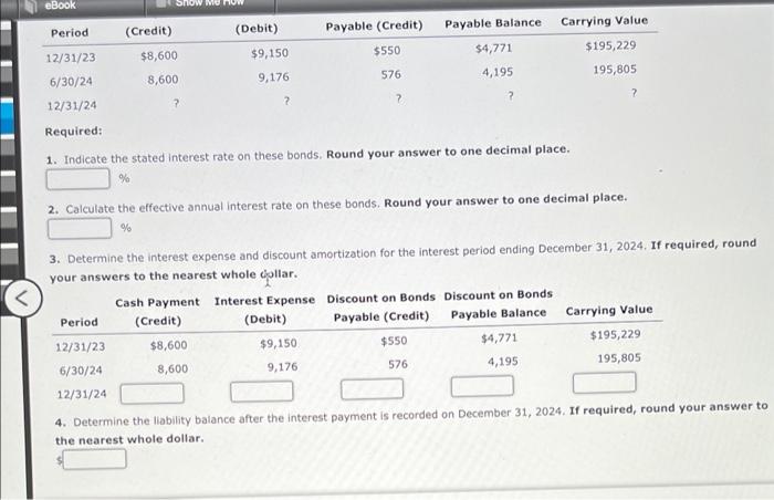 Solved Completing a Bond Amortization Table (Effective | Chegg.com