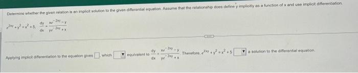 Solved Determine whether the given relation is an implicit | Chegg.com