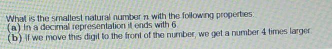 Solved What is the smallest natural number n with the | Chegg.com