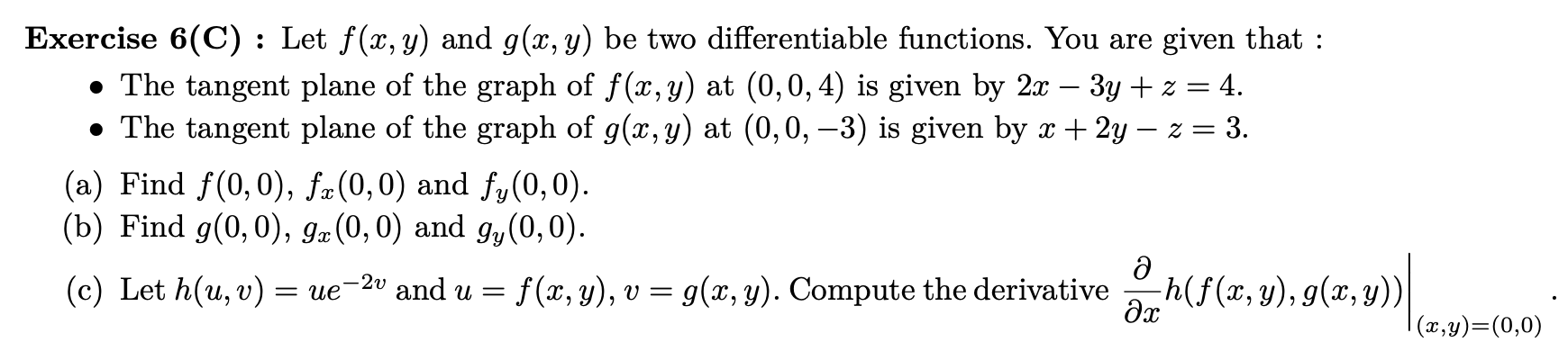 Solved Exercise 6(C) ﻿: Let f(x,y) ﻿and g(x,y) ﻿be two | Chegg.com